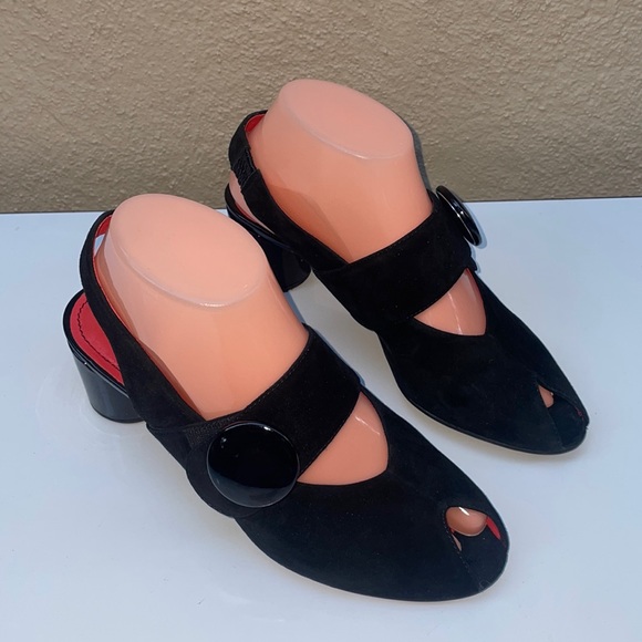 Pas de Rouge | Shoes | Pas De Rouge Vintageretro Open Toe Suede Shoes ...